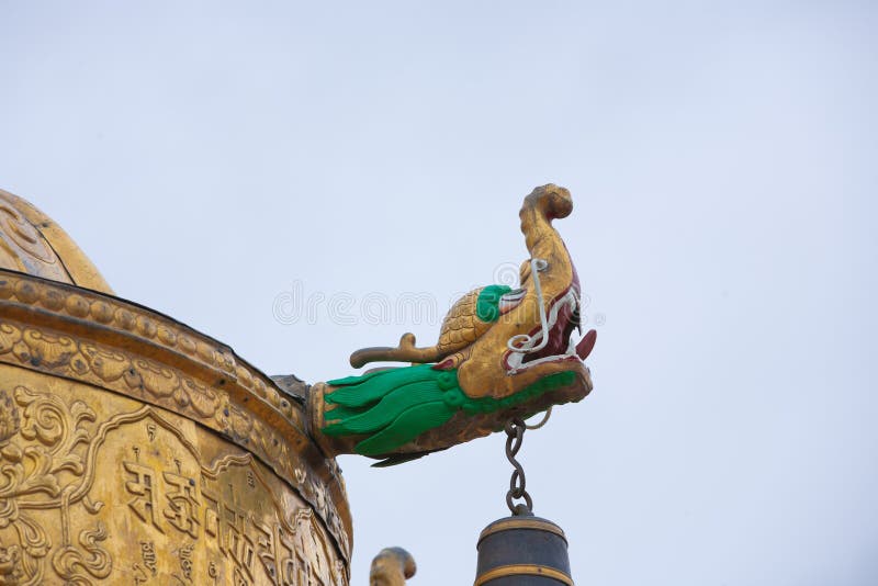 Religious Gold Symbol on Top of a Temple Stock Photo - Image of ...