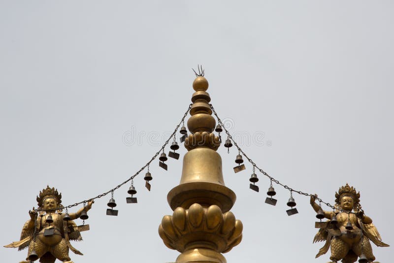 Religious Gold Symbol on Top of a Temple Stock Image - Image of ...