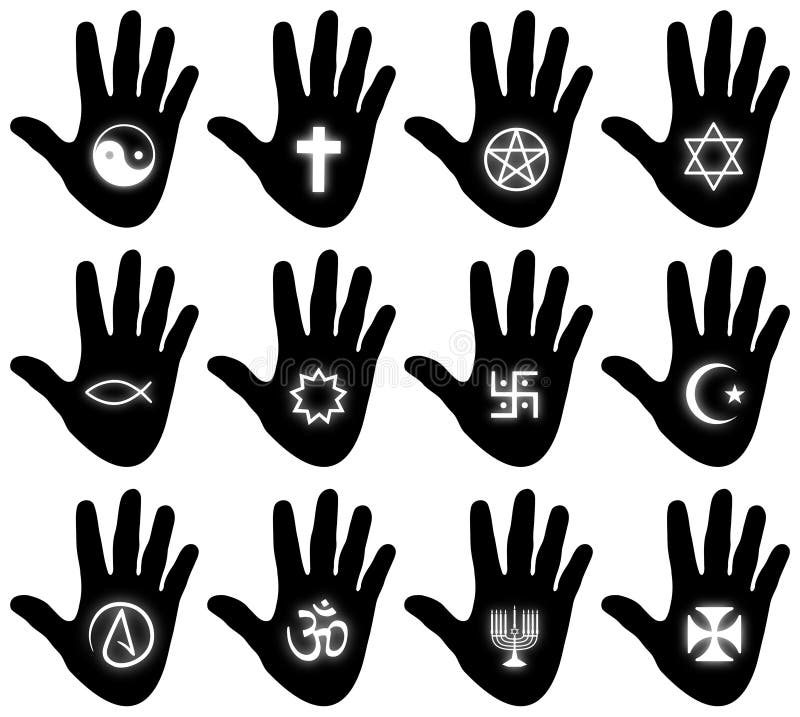 Religious Hand Symbols stock illustration. Illustration of faith - 38064987
