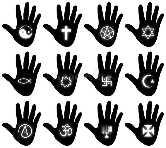 Religious Hand Symbols stock illustration. Illustration of faith - 38064987