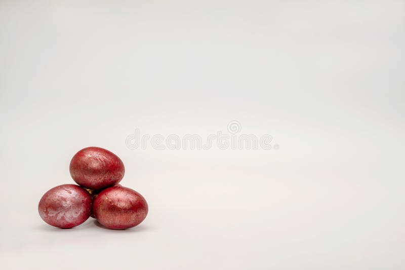 On the Religious Holiday of Easter, Three Beautiful Chicken Eggs ...