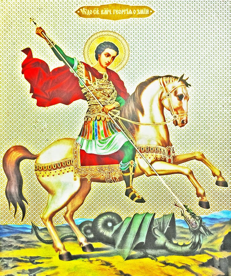 Icon of St George and the Dragon Editorial Stock Photo - Illustration ...