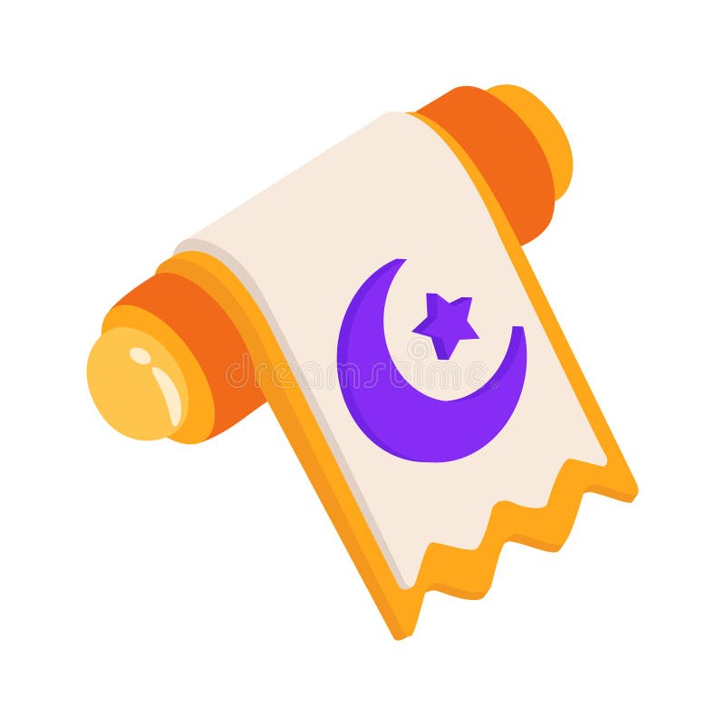 Religious Islamic Scroll with Crescent Moon, Symbolizing Holy Ramadan ...