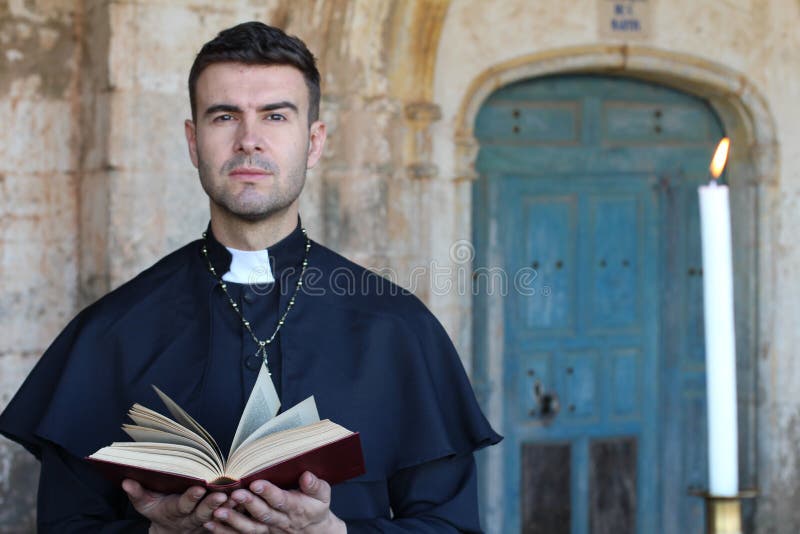 Religious Man Holding the Bible Stock Photo - Image of meditating ...