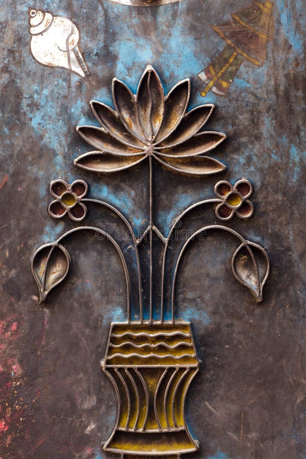 Religious metal carving stock photo. Image of shell, flower - 17863098