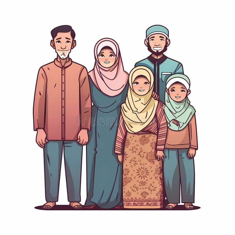 Religious Muslim Family Stock Illustrations – 4,230 Religious Muslim ...