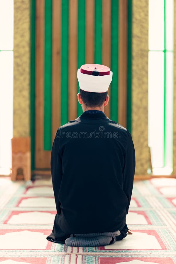 Young Imam Praying Inside of Beautiful Mosque Stock Image - Image of ...