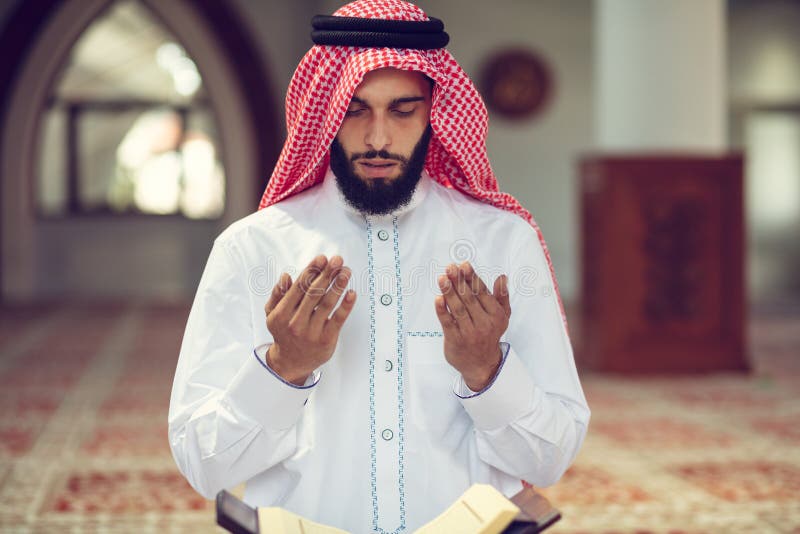 Religious Muslim Man Praying Inside the Mosque Stock Photo - Image of ...