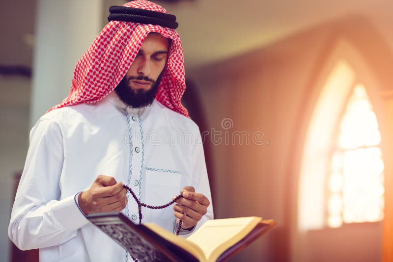 Religious Muslim Man Praying Inside the Mosque Stock Image - Image of ...