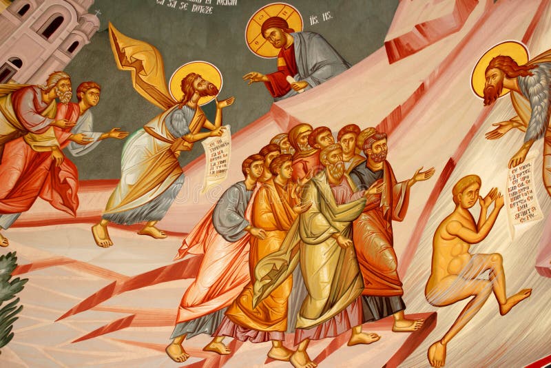 Religious Painting on a Monastery Wall Editorial Image - Image of ...