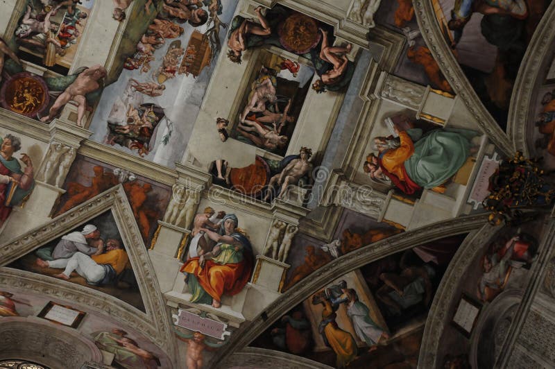 Religious Paintings on the Ceiling of the Sistine Chapel Editorial ...