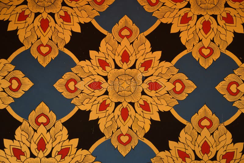 Religious Place Decoration with Kanok Pattern in Thai Temple Stock ...