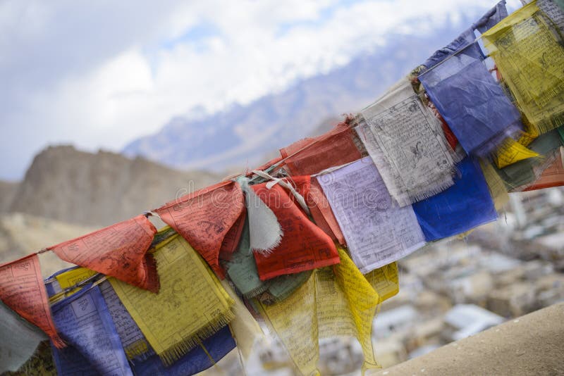 Religious prayer flags stock image. Image of buddhism - 70665039