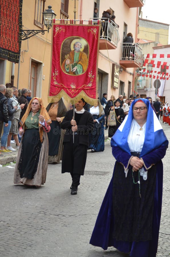 Religious Procession of Sant`Antioco, Sardinia Editorial Photo - Image ...