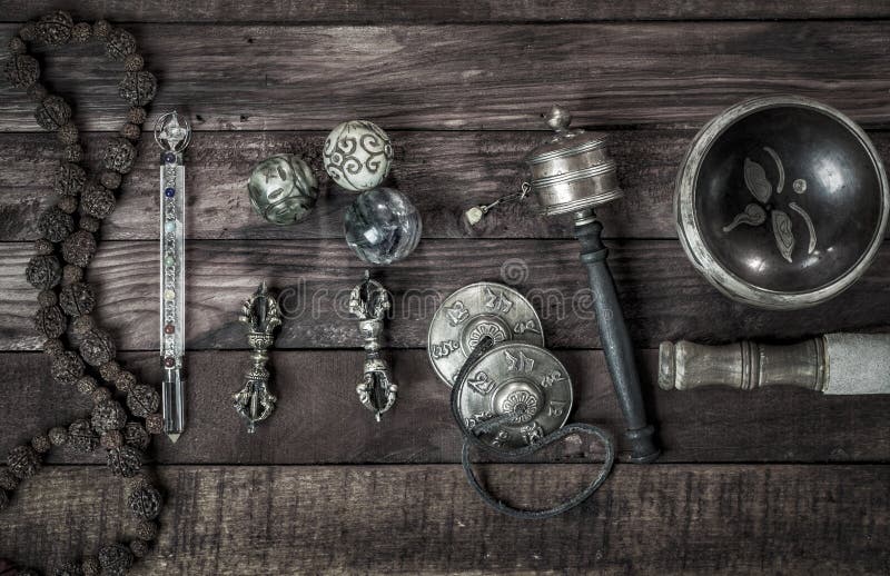 Religious Ritual Objects for Meditations Stock Photo - Image of ...