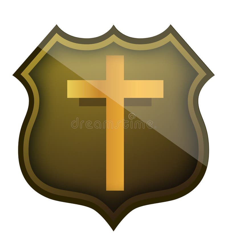 Metal Cross Shield of GOD stock illustration. Illustration of iron ...