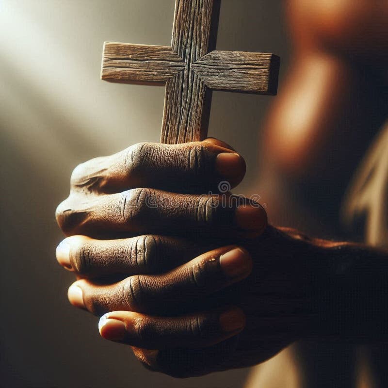 Cross in Hand. Religious Symbol. Stock Illustration - Illustration of ...