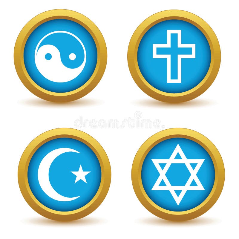 Religious symbols icon set stock vector. Illustration of david - 53801834