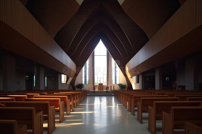 Religious Temple Interior, Modern Design. Generative Ai Stock ...