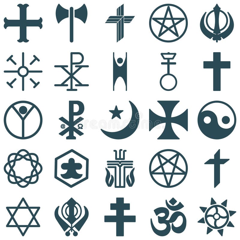 Religious Vector Icons Set Every Single Icon Can Be Easily Modified or ...