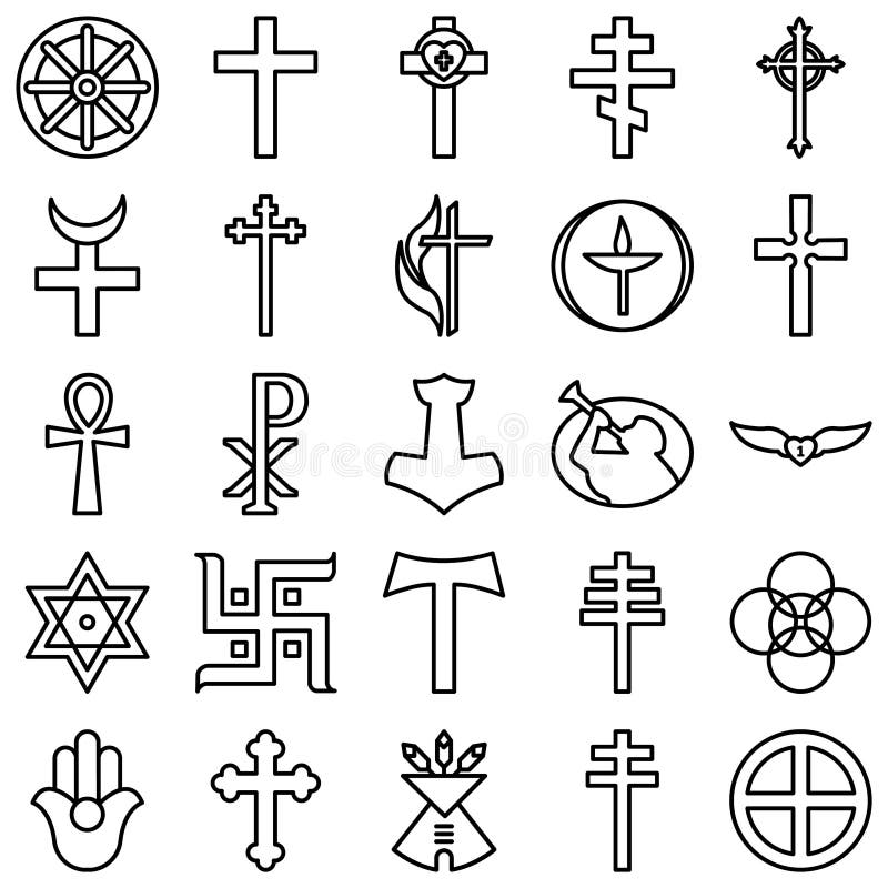 Religious Vector Icons Set Every Single Icon Can Be Easily Modified or ...