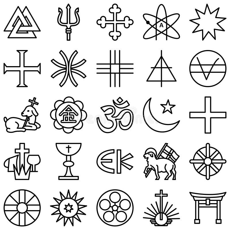 Religious Vector Icons Set Every Single Icon Can Be Easily Modified or ...