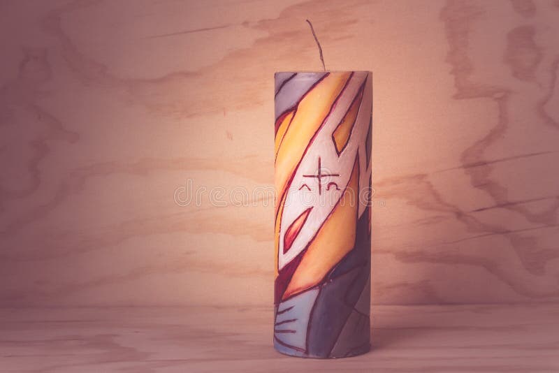 Religious Wax Candle with Symbols Stock Image - Image of religion ...