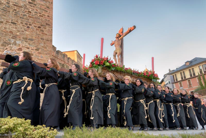 Religious Women Carry a Statue of Christ during Easter Celebrations in ...