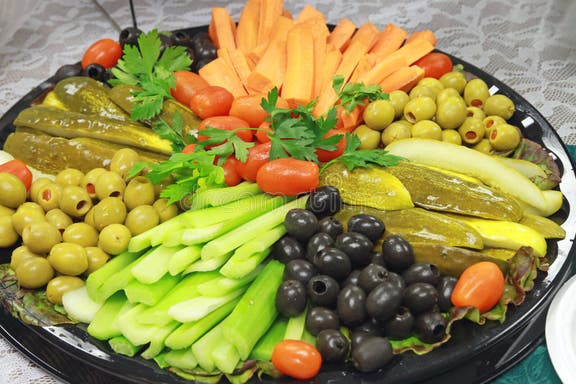 Relish Tray of Fresh Vegetables Stock Photo - Image of parsley, platter ...
