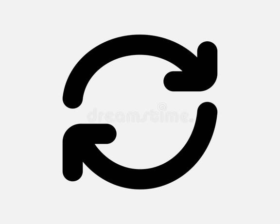 Reload Refresh Line Icon Circular Circle Sign Symbol Round Cycle Recycle Reuse Rotate Rotation