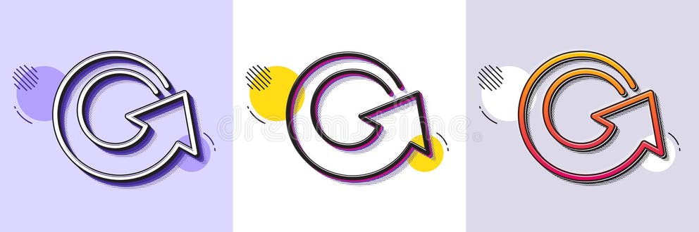 Reload Arrow Line Icon. Update Arrowhead. Halftone Dotted Pattern ...