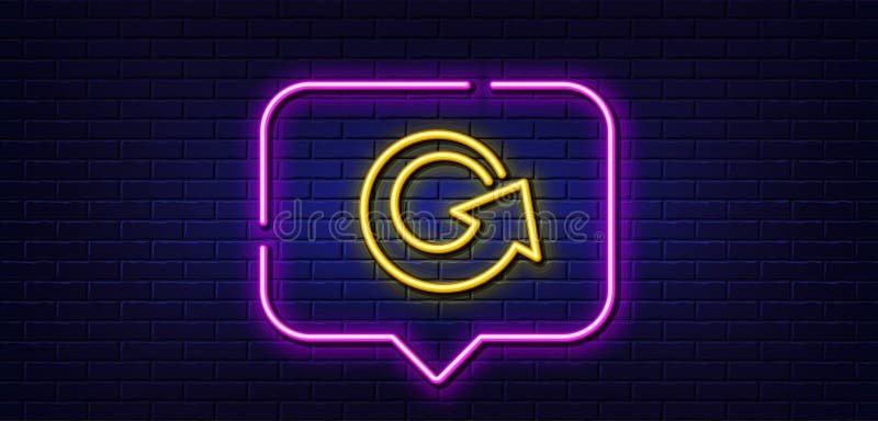 Reload Arrow Line Icon. Update Arrowhead. Neon Light Speech Bubble ...