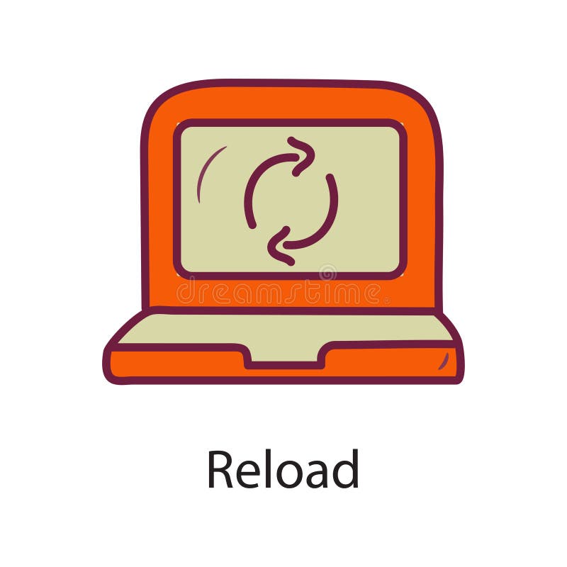 Reload Fill Outline Icon Design Illustration. Data Symbol on White ...