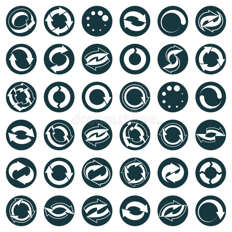 Reload Icons Vector Set, Loop Arrows Stock Vector - Illustration of ...