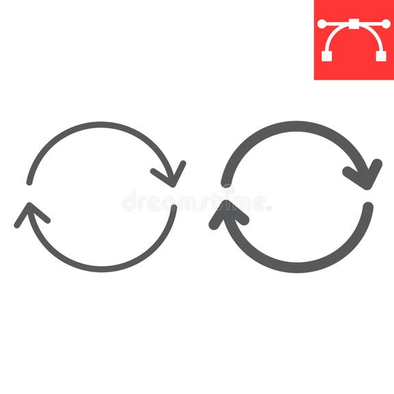 Reload Line and Glyph Icon, Ui and Button, Refresh Sign Vector Graphics ...