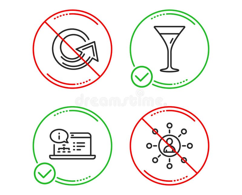 Reload, Online Documentation and Martini Glass Icons Set. Networking ...