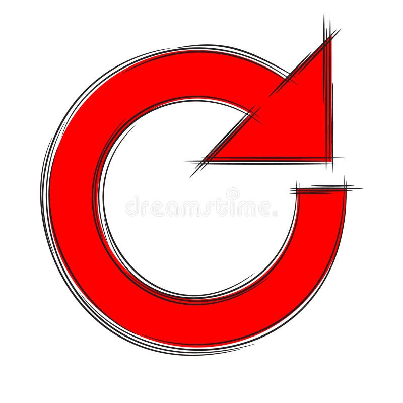 Doodle of a Refresh Arrow Sign Stock Vector - Illustration of circle ...