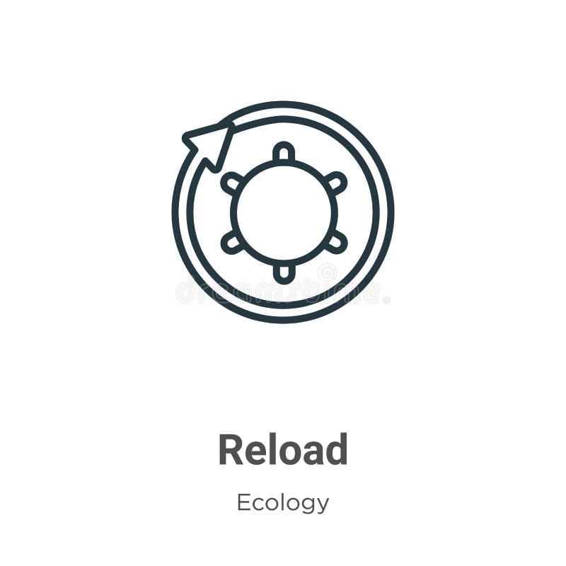 Reload Symbol Outline Vector Icon. Thin Line Black Reload Symbol Icon ...