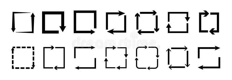 Reloading Arrows, Squares for Refreshing Stock Vector - Illustration of ...