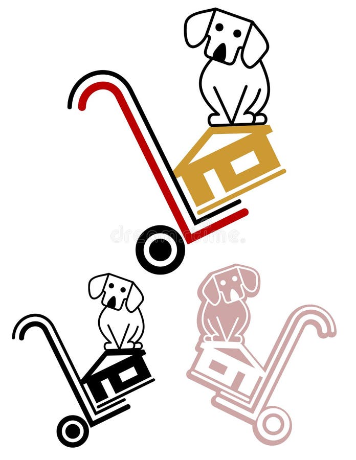 Relocation with a dog stock vector. Illustration of emblem - 179678063