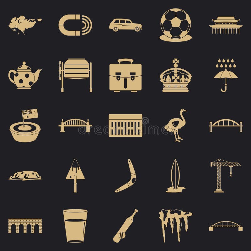 Relocation Icons Set, Simple Style Stock Vector - Illustration of ...