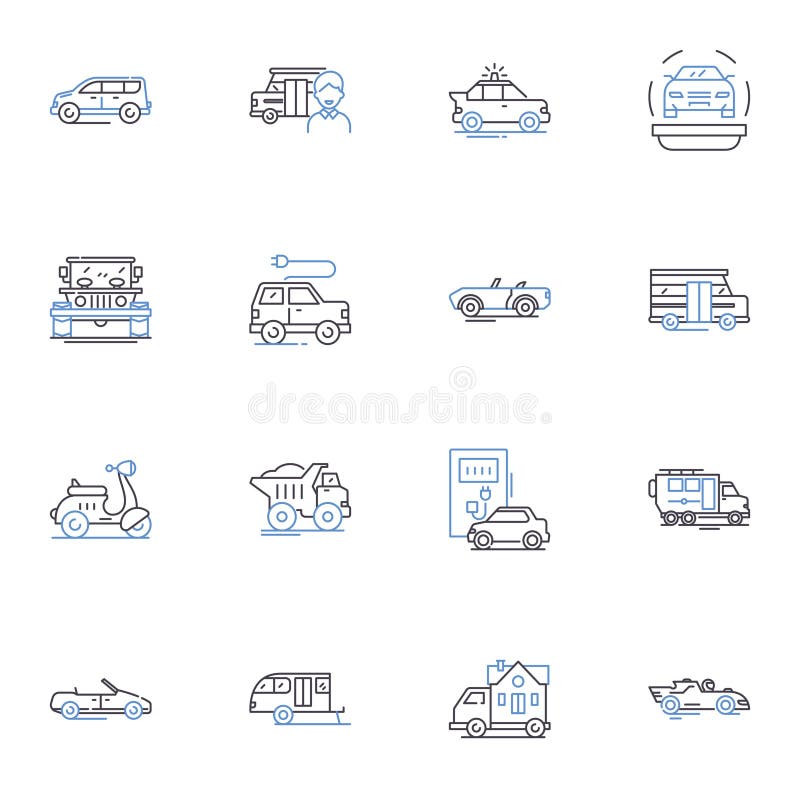 Relocation Line Icons Collection. Move, Transfer, Relocate, Migration ...