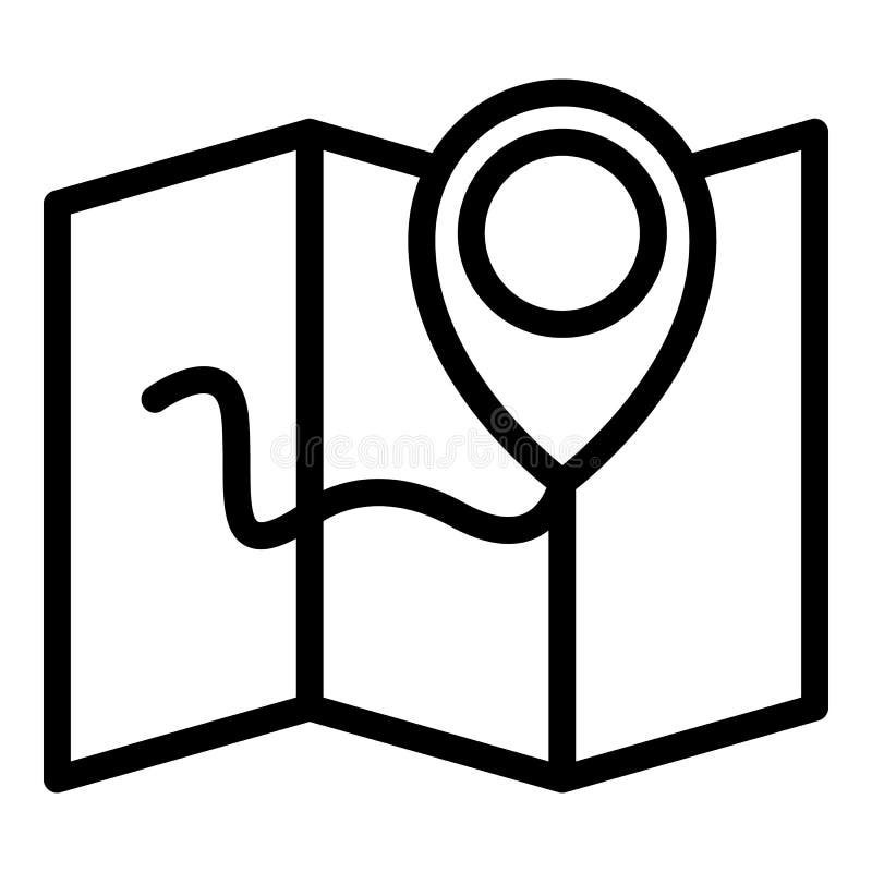 Relocation Map Icon, Outline Style Stock Vector - Illustration of ...