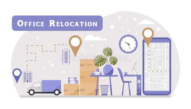 Relocation Office Moving Delivery Changing Address Stock Vector ...