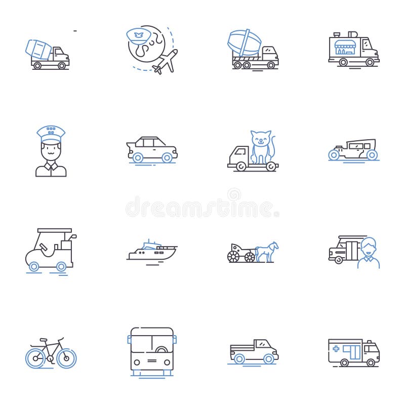 Relocation Line Icons Collection. Move, Transfer, Shift, Migration ...
