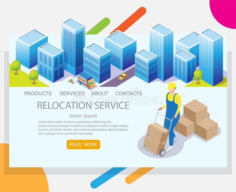 Relocation Service Vector Website Landing Page Design Template Stock ...