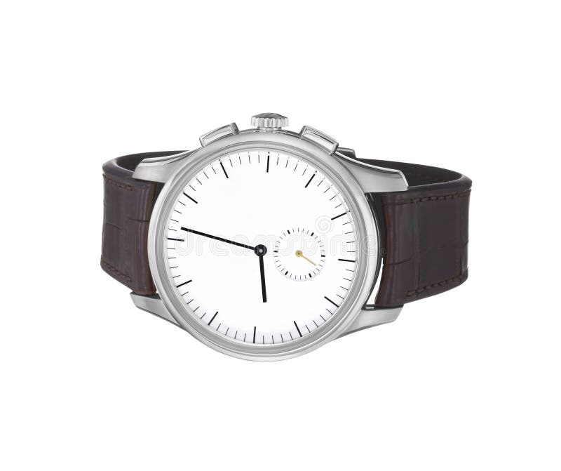 Reloj aislado en blanco imagen de archivo. Imagen de cara - 124915161