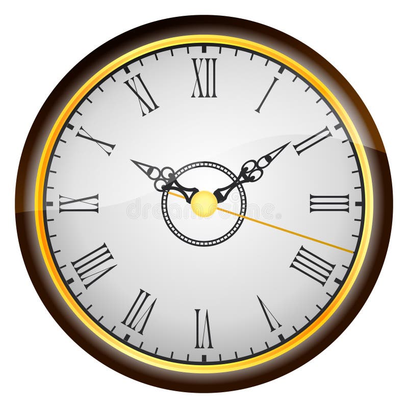 Reloj antiguo aislado ilustración del vector. Ilustración de blanco ...