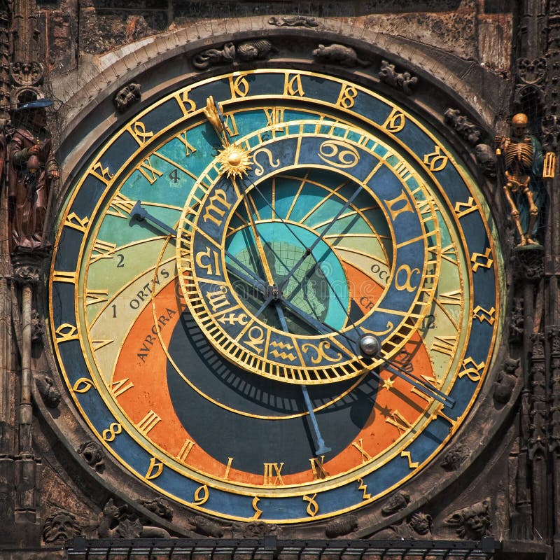 Reloj astronómico de Praga foto de archivo. Imagen de hora - 21354596