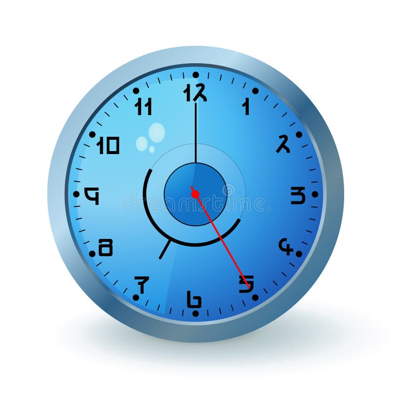 Reloj azul ilustración del vector. Ilustración de azul - 4740616
